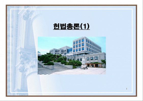 [법학] 헌법총론(1)