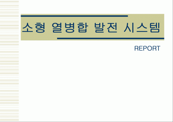 소형열병합발전시스템