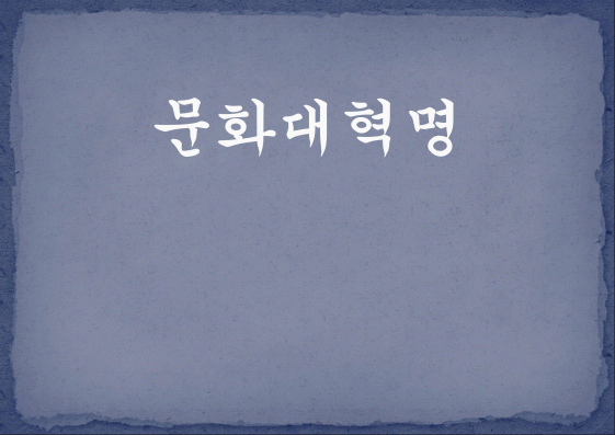 문화대혁명의 영향