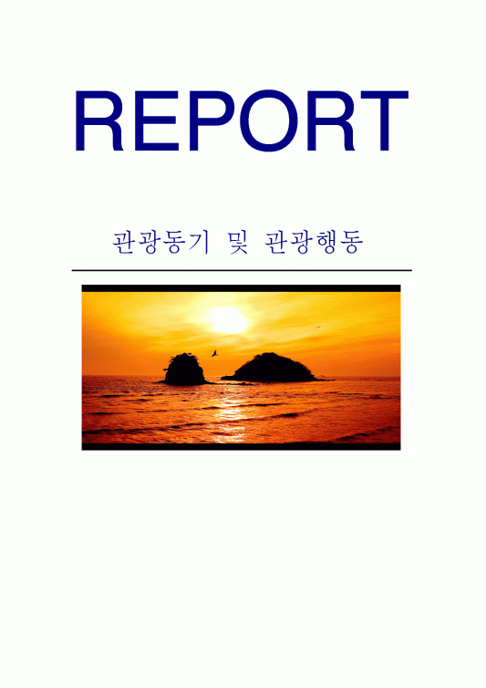 관광동기 및 관광행동