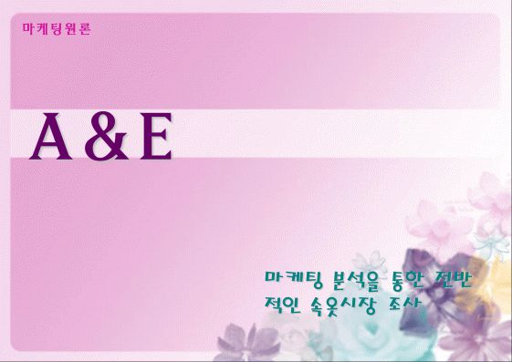 [마케팅]마케팅 분석을 통한 전반적인 속옷시장 조사(Yes, 이끌림 등)