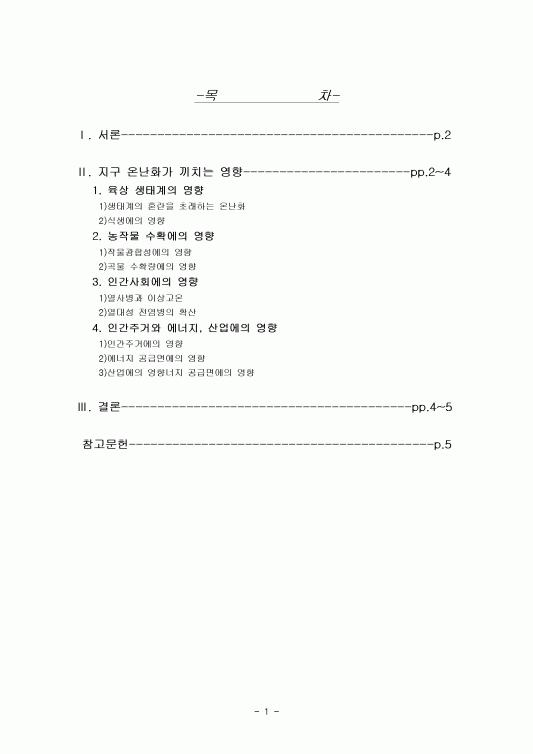 [분석/조사] 지구온난화 레포트 자료