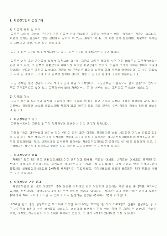 자궁경부암의 발생부위
