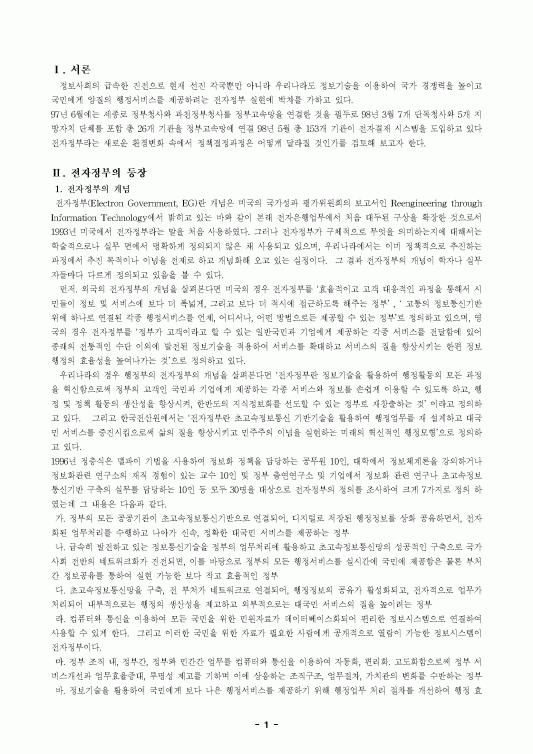 행정정보체계론 - 전자정부
