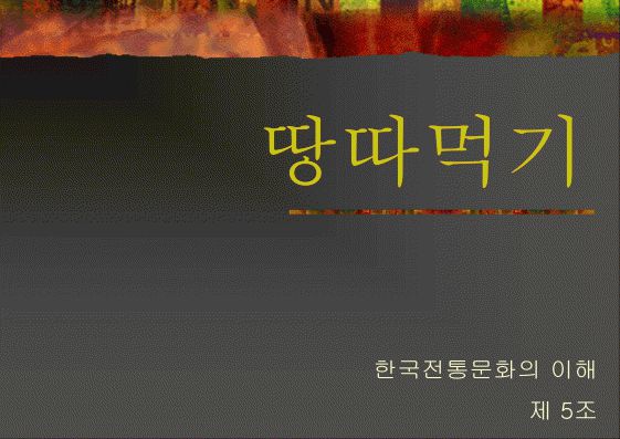 땅따먹기 레포트 자료