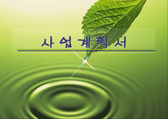 [파워포인트]사업계획서-eco-green