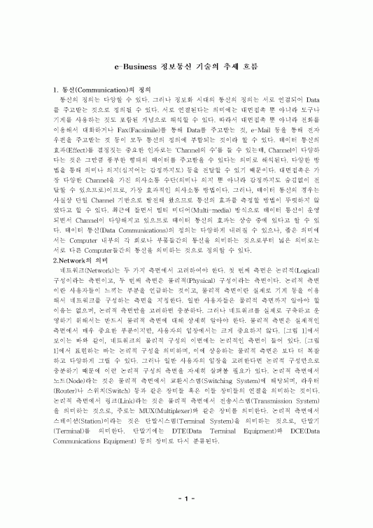 e-Business 정보통신 기술의 추세 흐름에 대한 조사