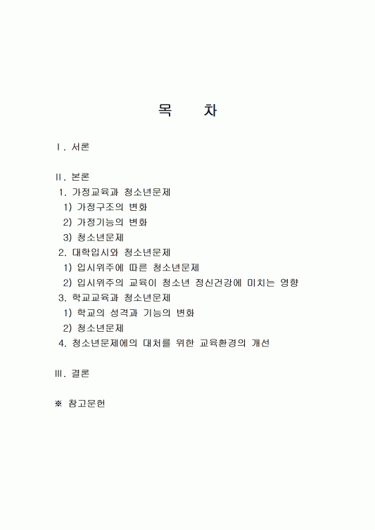 교육환경과 청소년문제
