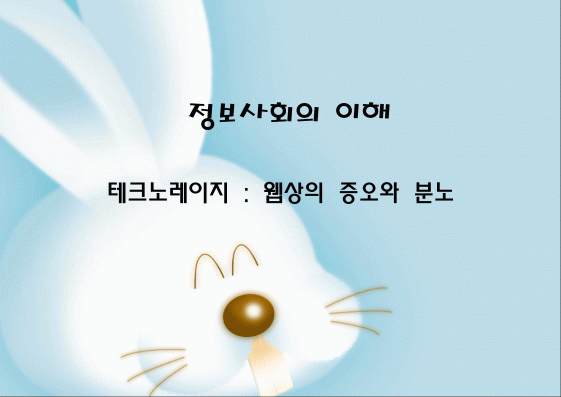 정보사회의 이해-테크노레이지 : 웹상의 증오와 분노