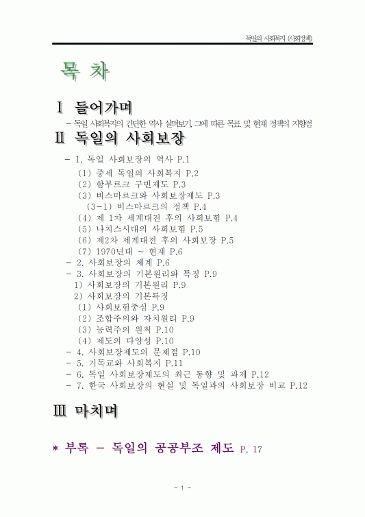 독일의 사회복지 [사회과학]