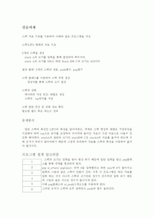 자바 를이용 stack 프로그램