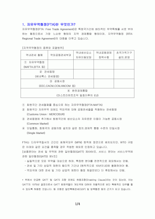 FTA에 대하여..