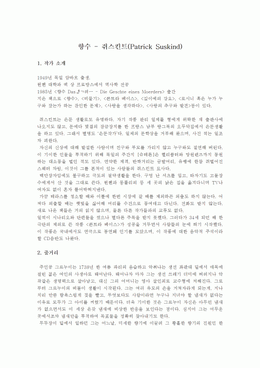 향수 쥐스킨트(Patrick Suskind)
