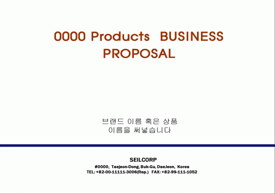 영문상품제안서