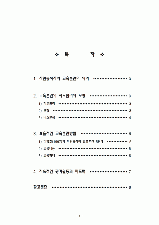 자원봉사관리-교육과훈련