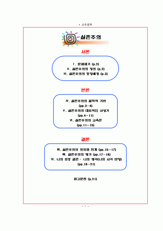 교육현장에 접목해 본 실존주의