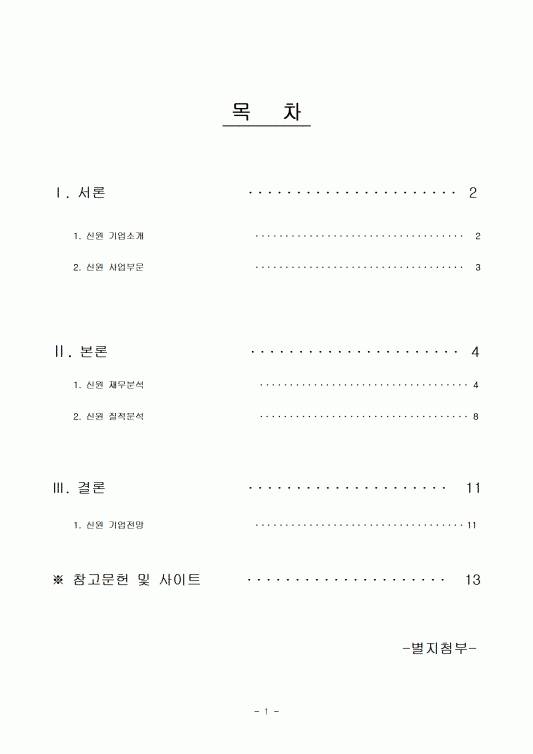 신원그룹 레포트 자료