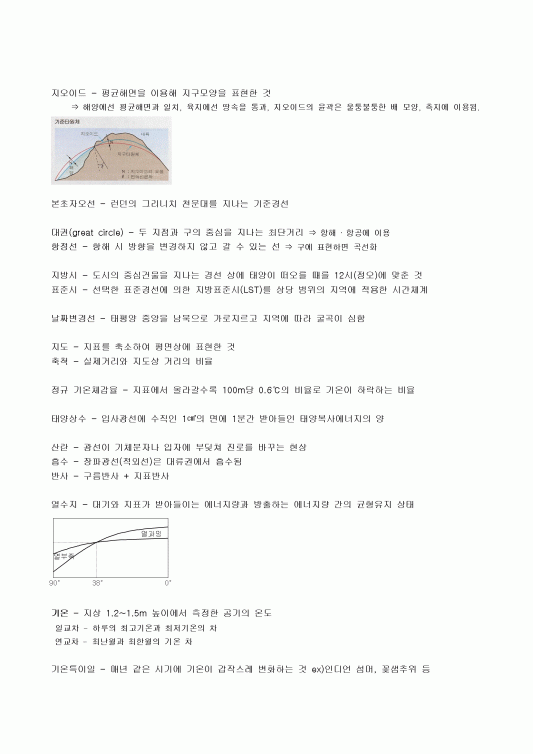 자연지리학 핵심용어 정리
