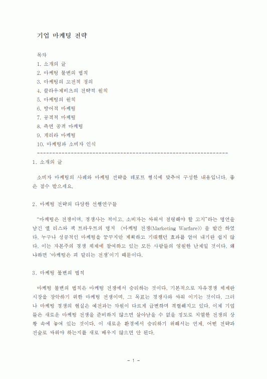 기업 마케팅 전략