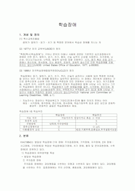 [장애]학습장애에 대한 보고서