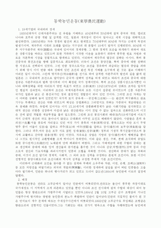 [사회과학] 동학농민운동