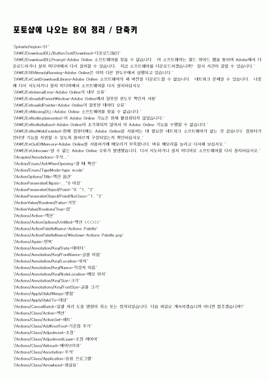 포토샵에 나오는 용어 정리 / 단축키