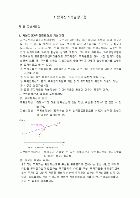 자본자산가격결정모형의 기본가정