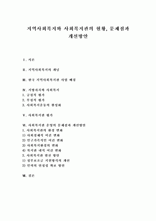 [지역사회복지][지역사회복지관][지방자치][사회복지][사회복지관 평가][사회복지관 운영]지역사회복지 개념, 지역사회복지관 사업배경, 지방자치와 사회복지, 사회복지관 평가, 사회복지관 운영 문제점,개선방안
