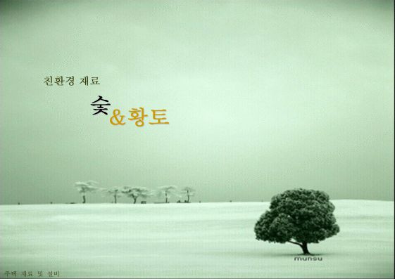 황토와 숯 레포트 자료
