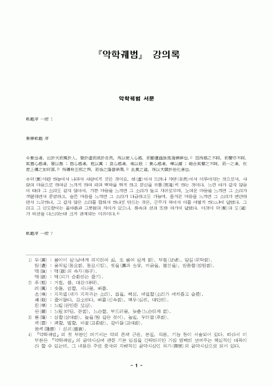 악학궤법 강의록