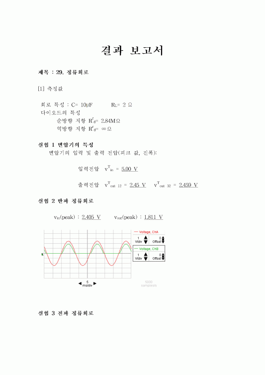 정류회로 물리학실험