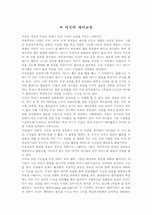 미국의 자녀교육