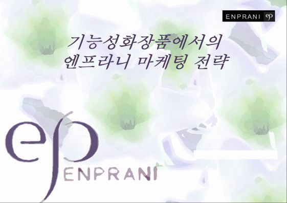 [마케팅조사]기능성화장품 매츨증대를 위한 엔프라니 마케팅전략