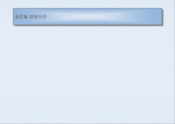 [분석/조사] 글로벌 경영