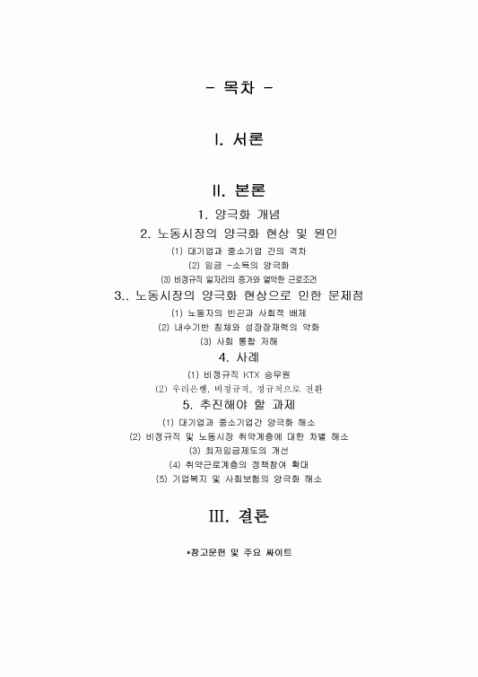 노동시장의 양극화 현상