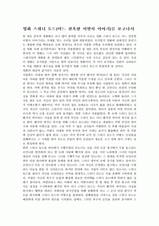 영화 스위니 토드를 보고나서