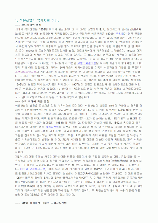 석유산업의 역사