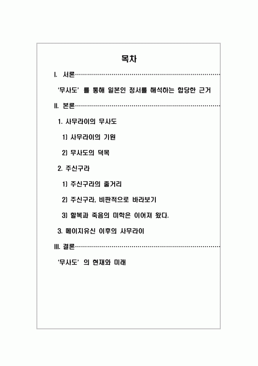 주신구라_일본의 무사도정신