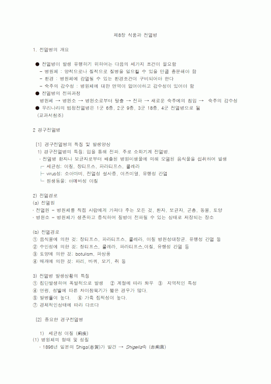 식품과 전염병