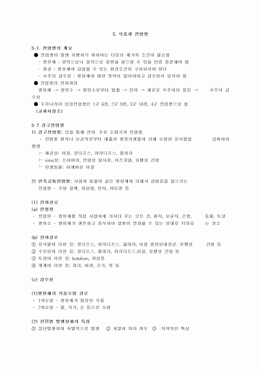 식품과 전염병