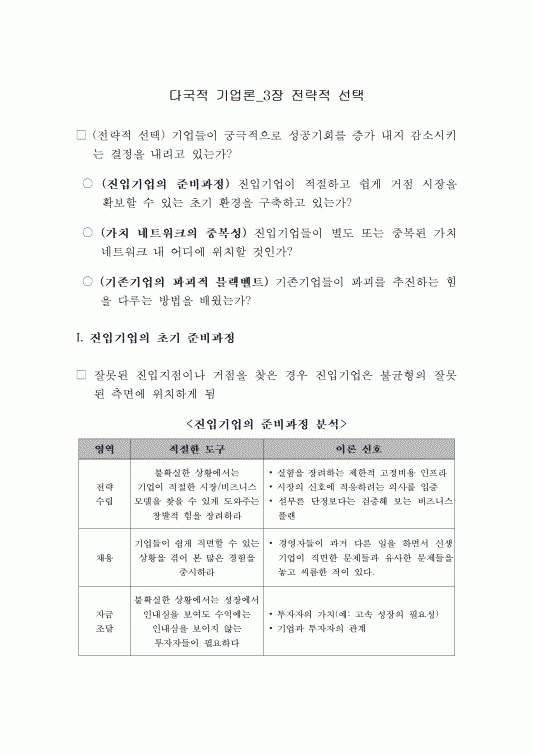 미래기업의 조건 3.전략적 선택- 요약본