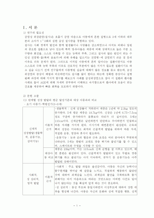 아동 AGE ; acute gastroenteritis (급성위장염)