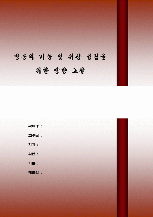 레포트_방송(방송기능위상정립방안)