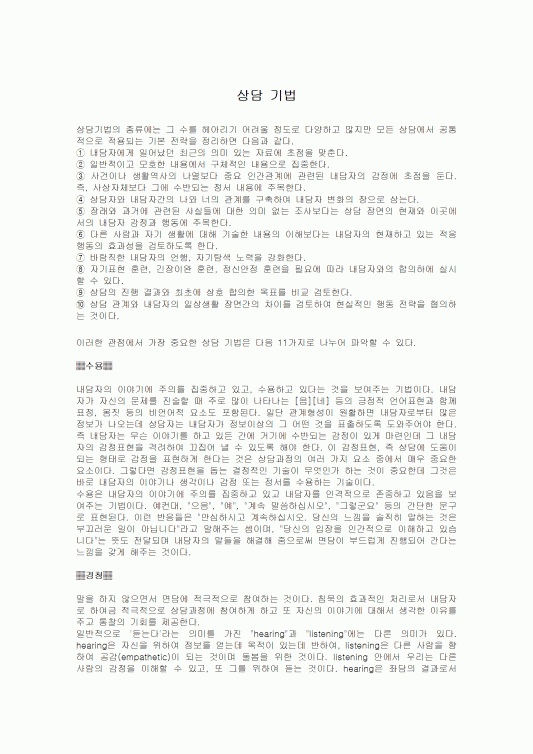 상담기법 레포트 자료