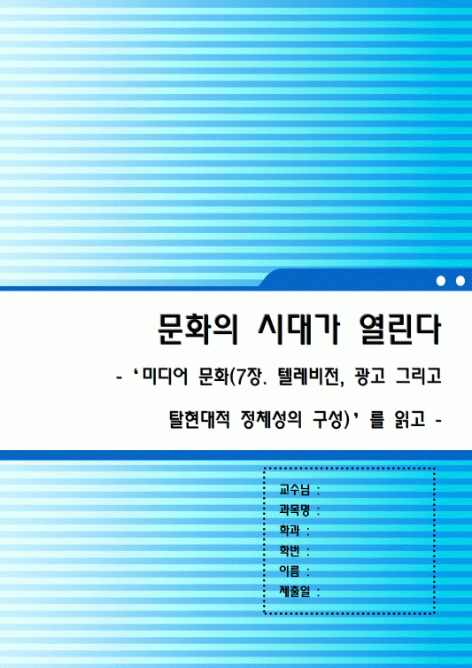 미디어 문화 서평