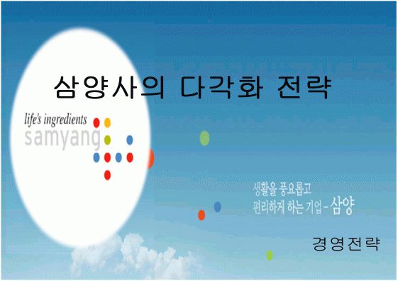 ㈜삼양사의 다각화 전략 분석