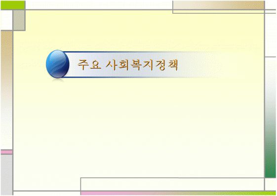 주요 사회복지정책