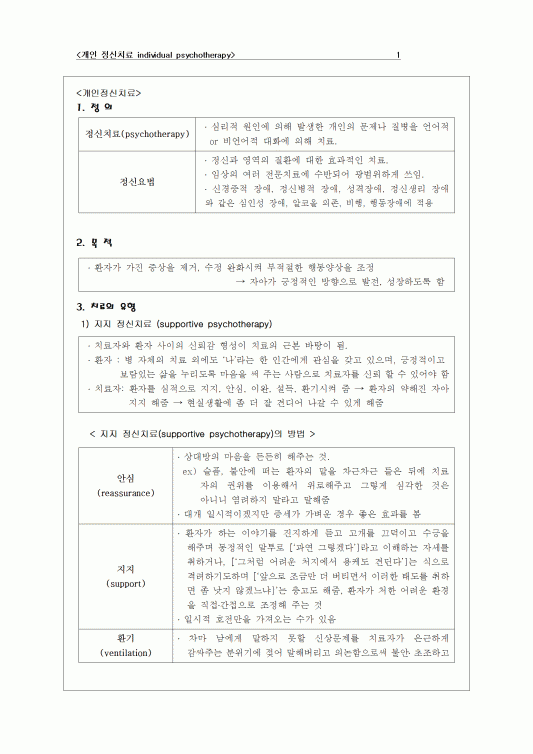 개인정신치료