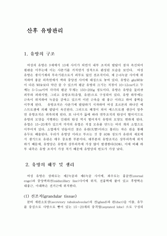산후 유방관리fp