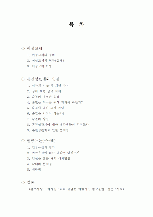 책임 지는 이성교제 - 설문조사